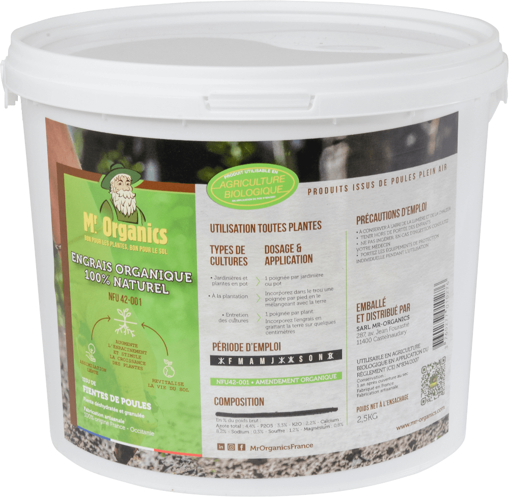 Fientes de poules en granulés 2,5 kg – MonJardinBio.com